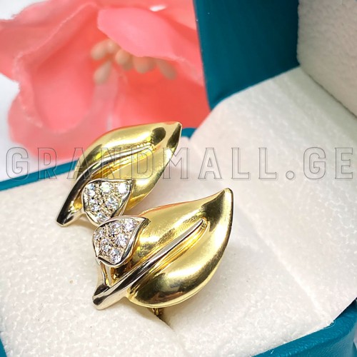 ოქროს საყურეები ფოთლები, ევროპული (სინჯი 750) | ყიდვა